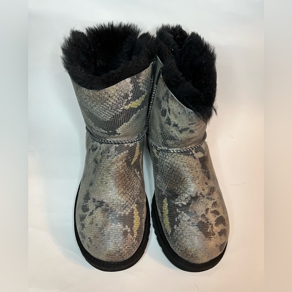 UGG | Shoes | Ugg Australia W Mini Bailey Bow Snake Boots In Black | Poshmark